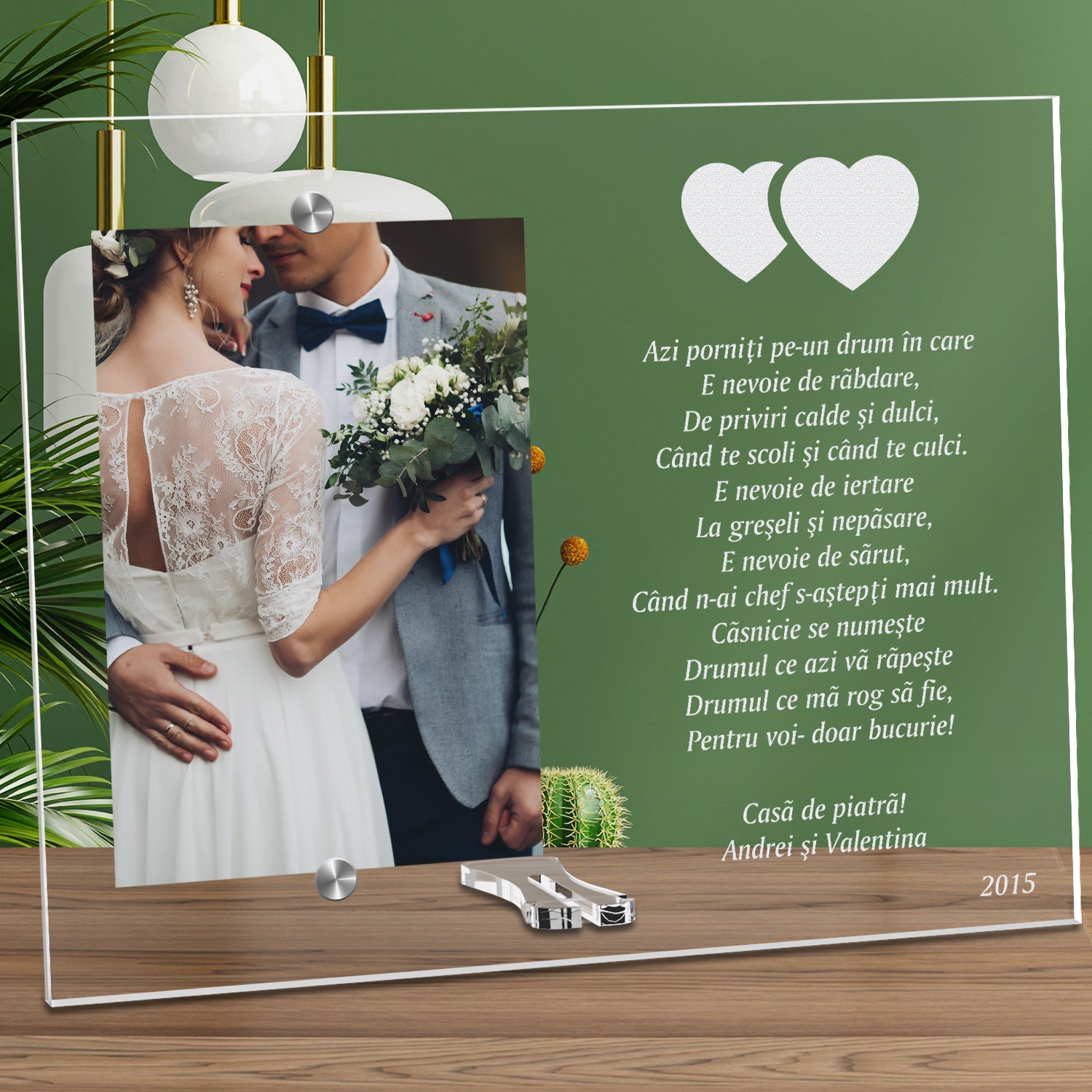 Cadou personalizat rama plexiglas - Doua inimi – ghizbi.ro