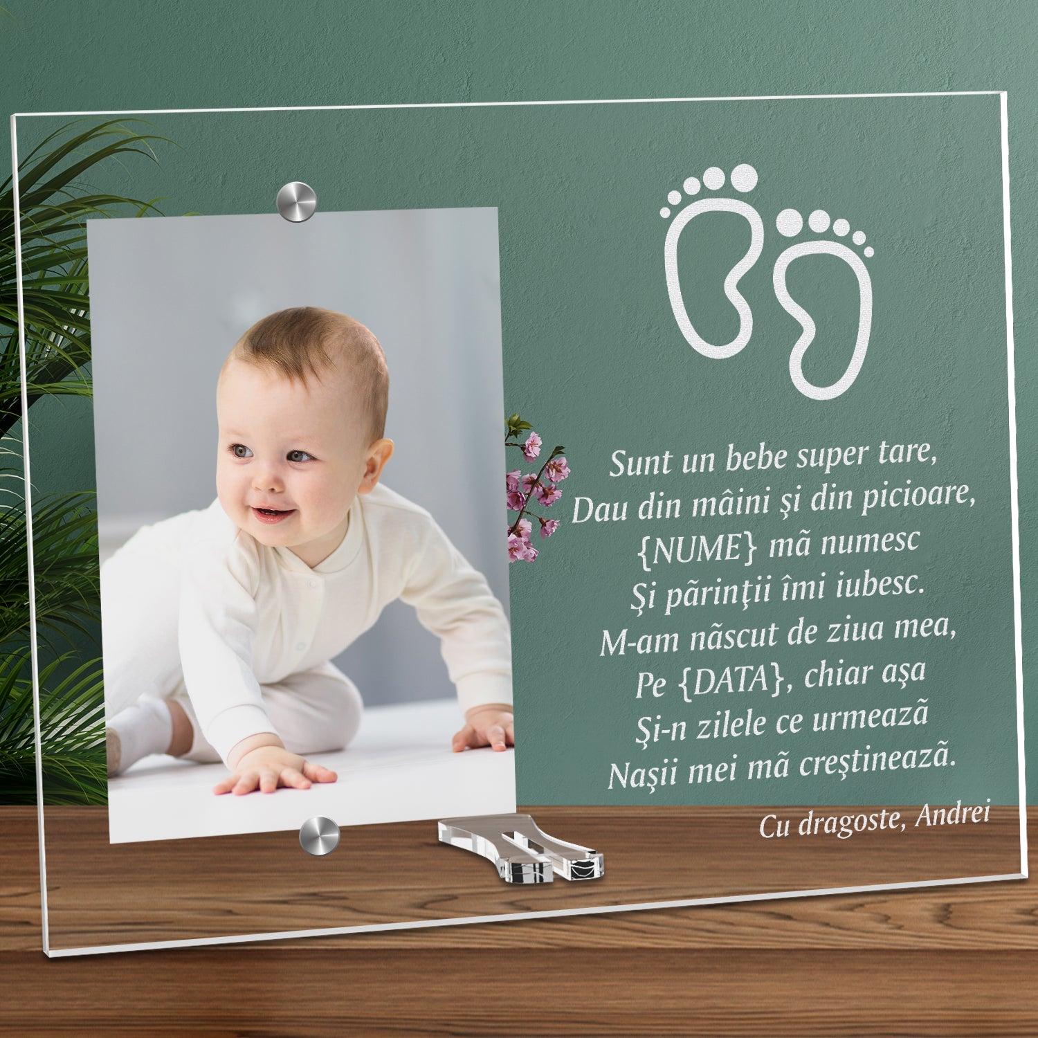 Cadou personalizat rama plexiglas - Sunt un bebe super tare – ghizbi.ro